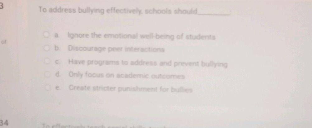 To address bullying effectively, schools | StudyX