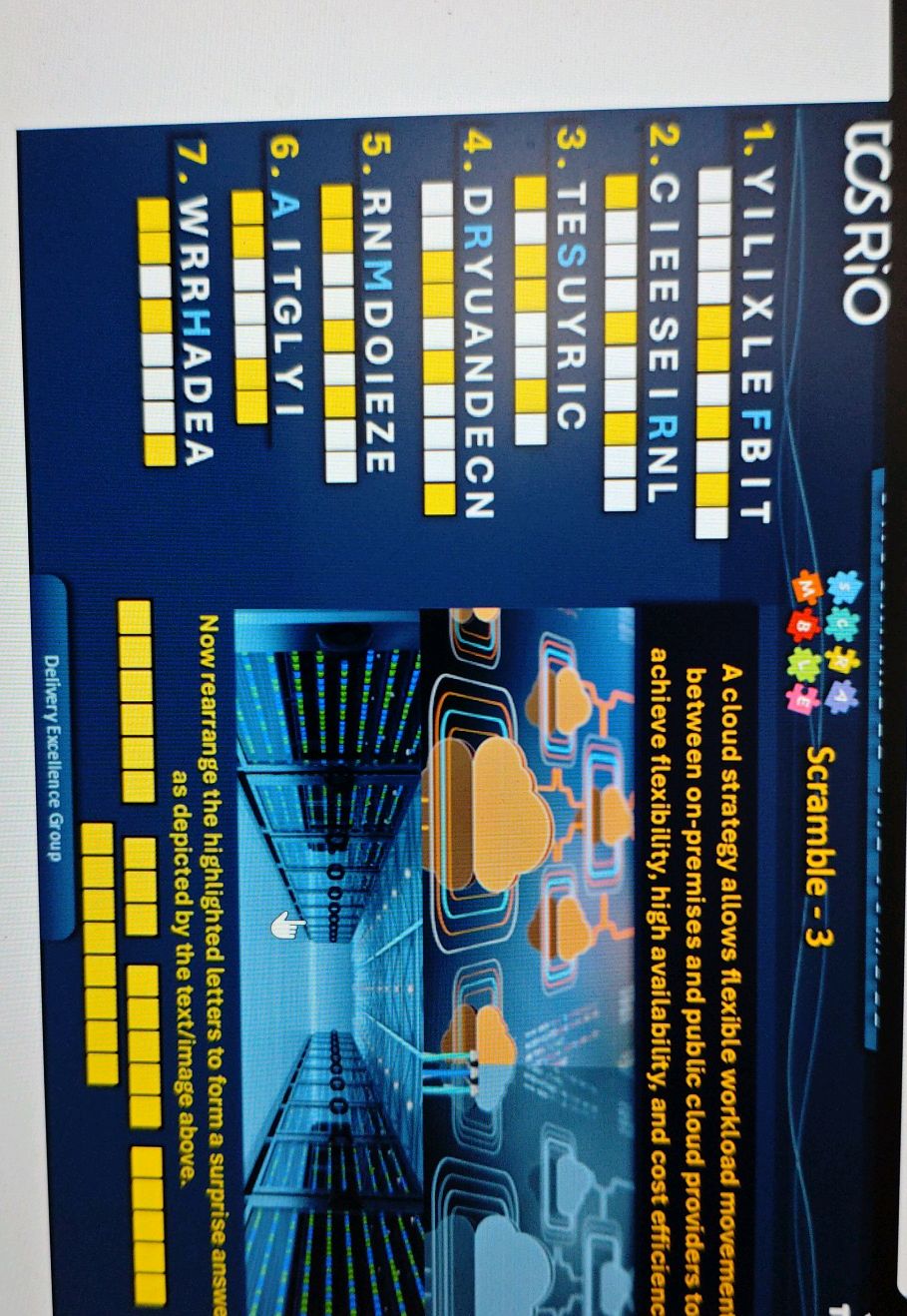 Scramble - 3 A cloud strategy allows | StudyX