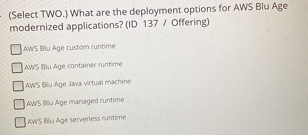 (Select TWO.) What are the deployment