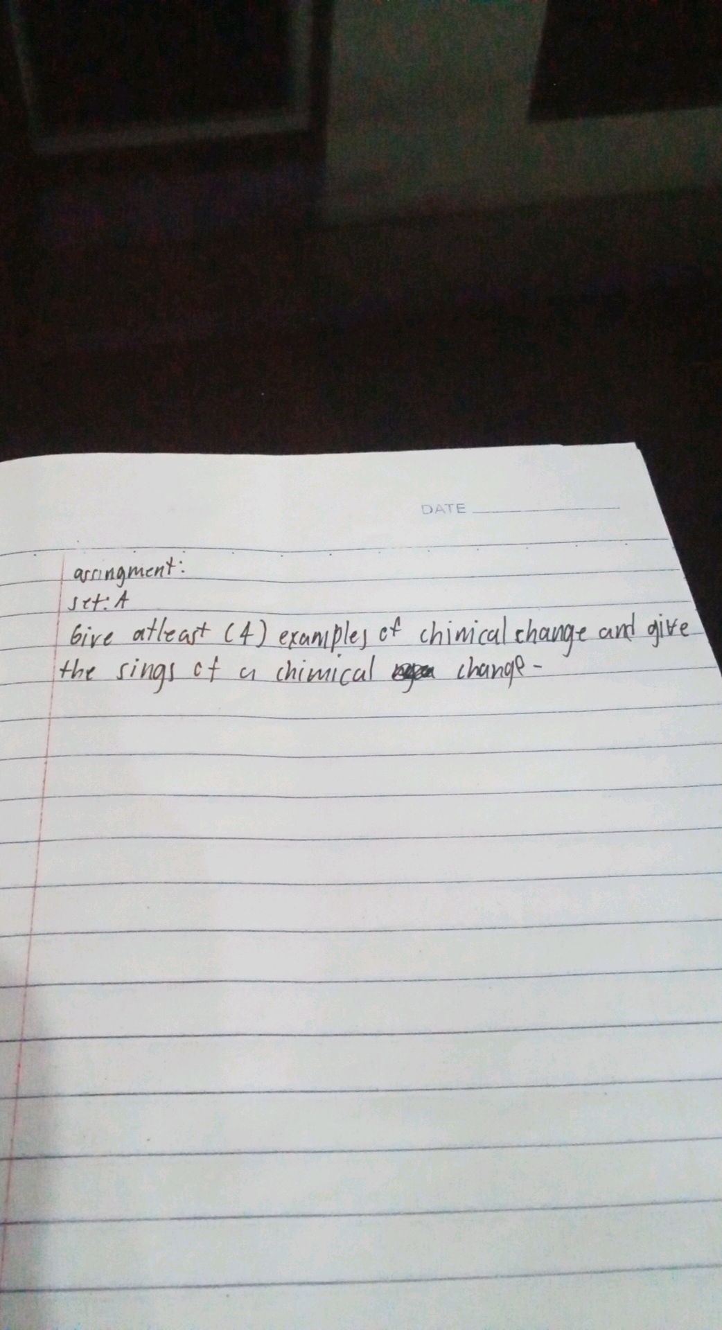 arringment: set: A Give atleast (4) examples | StudyX