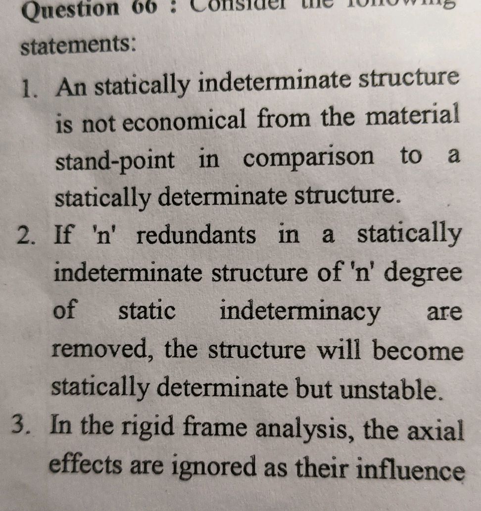 Question 66 : Consider the following | StudyX