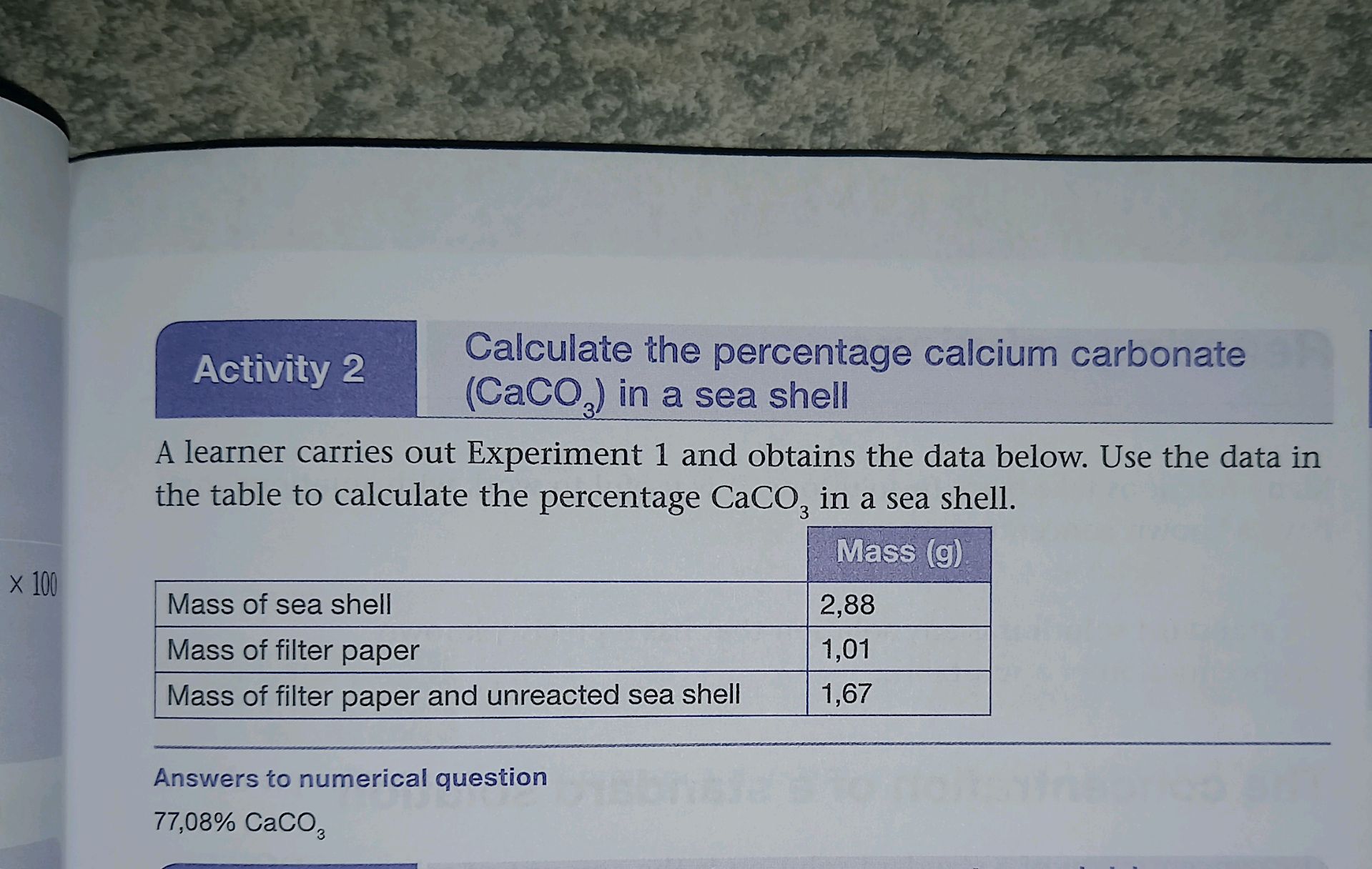 Calculate the percentage calcium carbonate | StudyX
