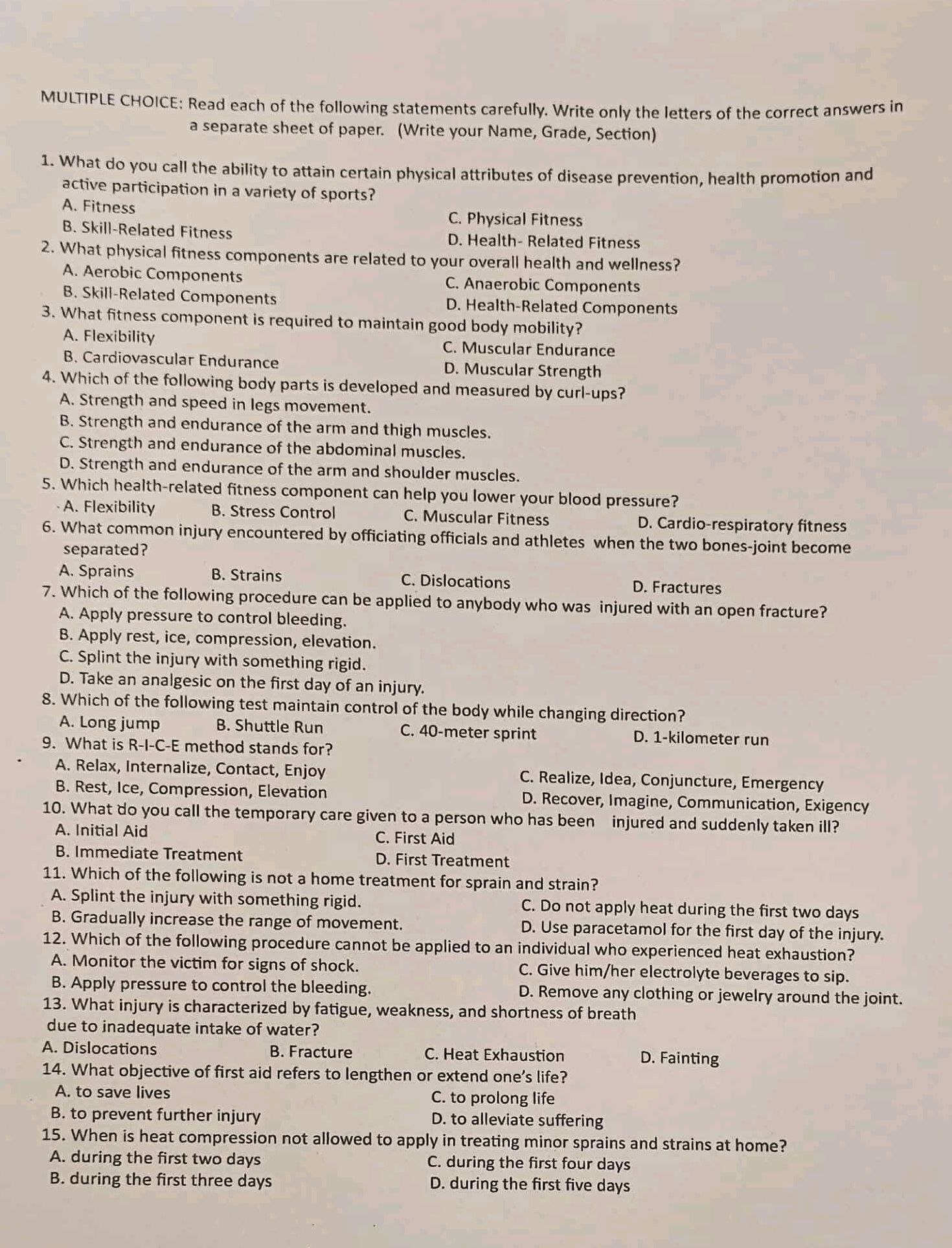 1. What do you call the ability to attain | StudyX