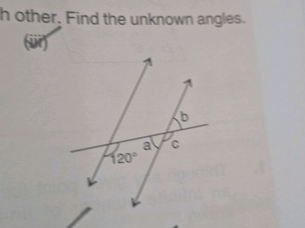 Find the unknown angles. In the diagram, | StudyX
