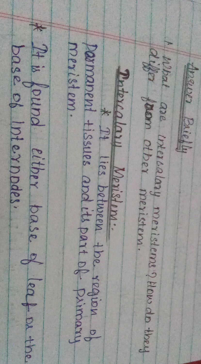 1. What are intercalary meristems? How do | StudyX