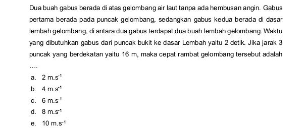 Dua buah gabus berada di atas gelombang air