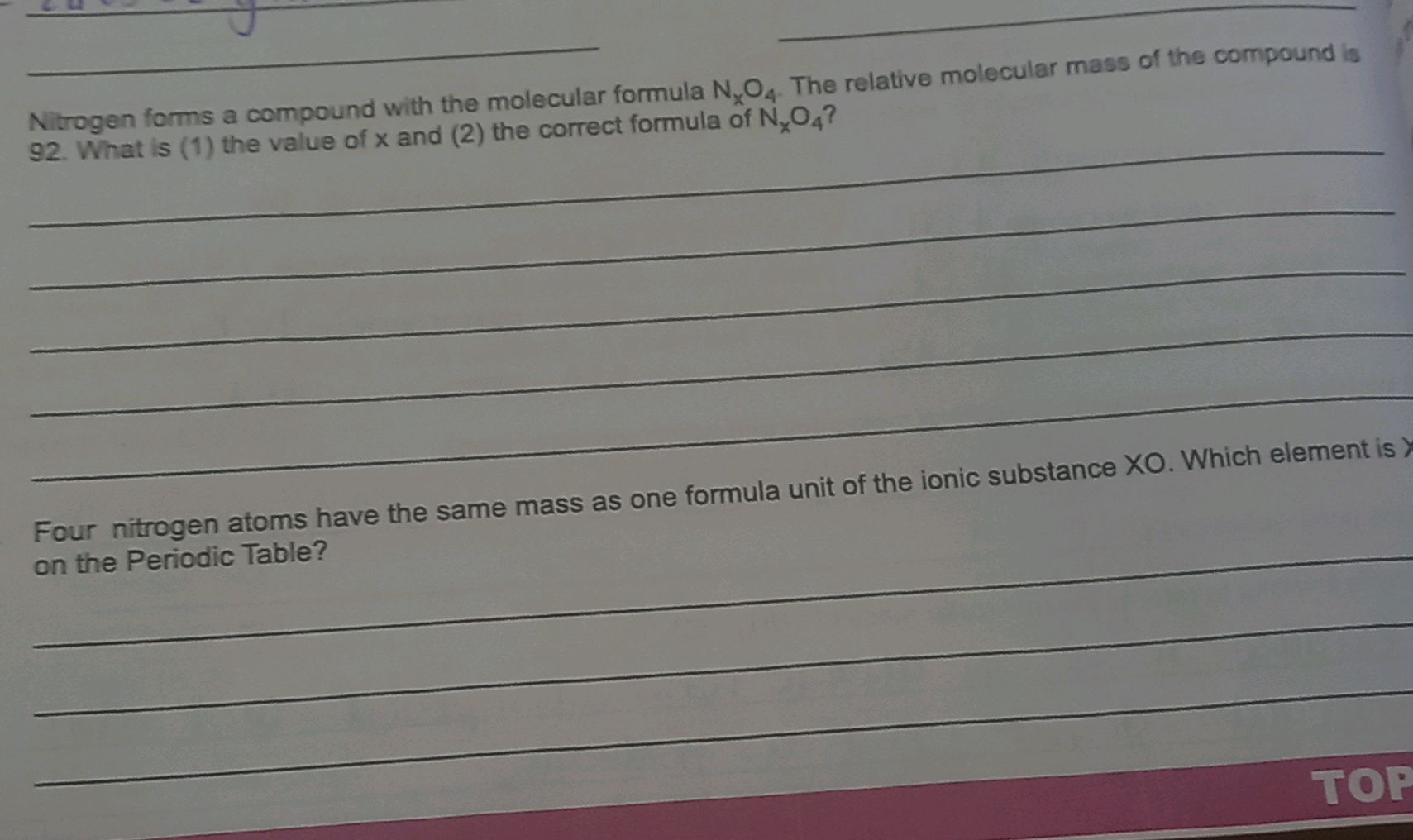 Nitrogen forms a compound with the molecular | StudyX