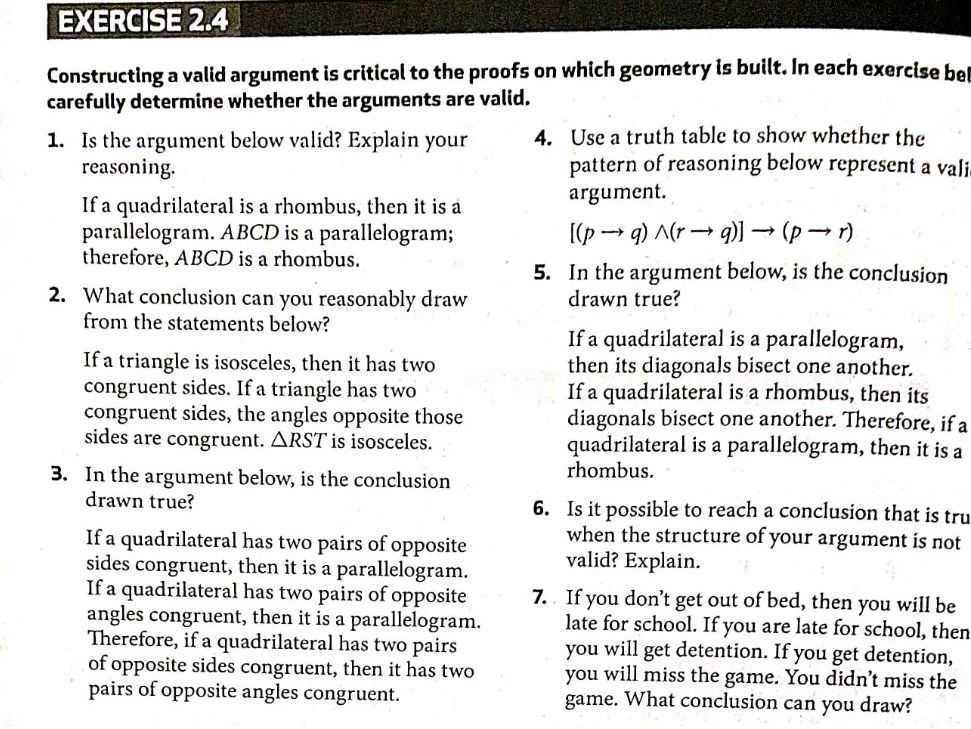 1. Is the argument below valid? Explain your | StudyX