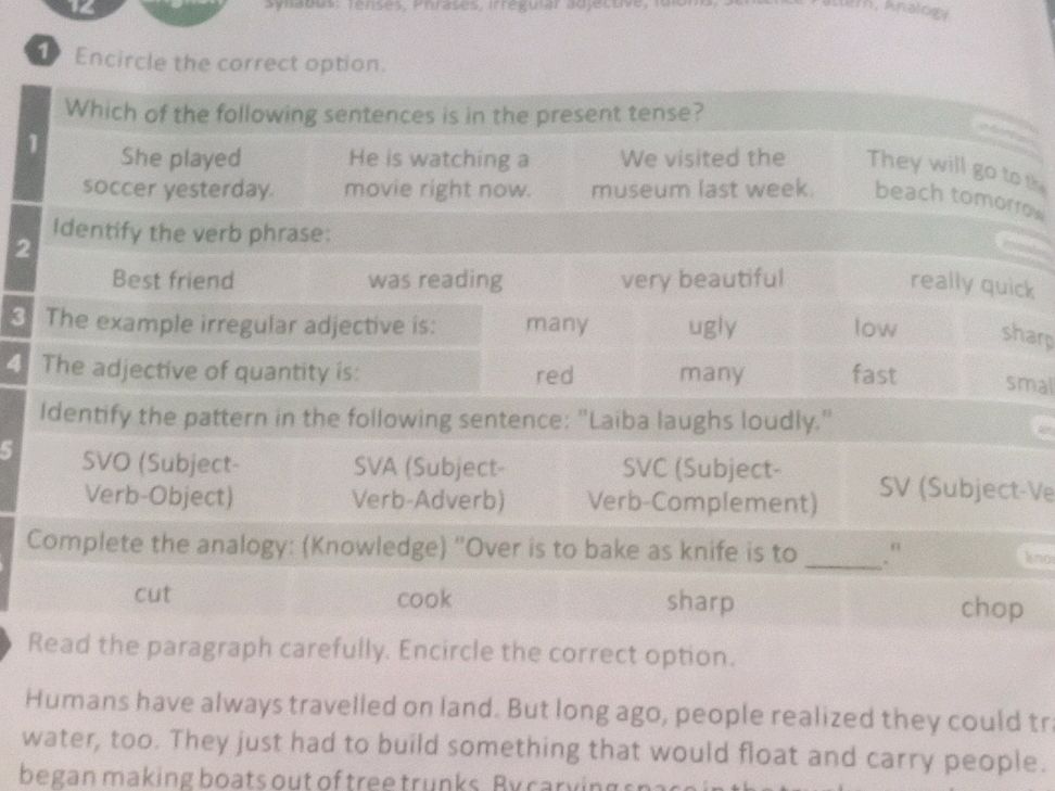 1. Encircle the correct option. Which of | StudyX