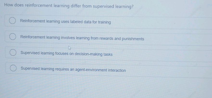 How does reinforcement learning differ from | StudyX