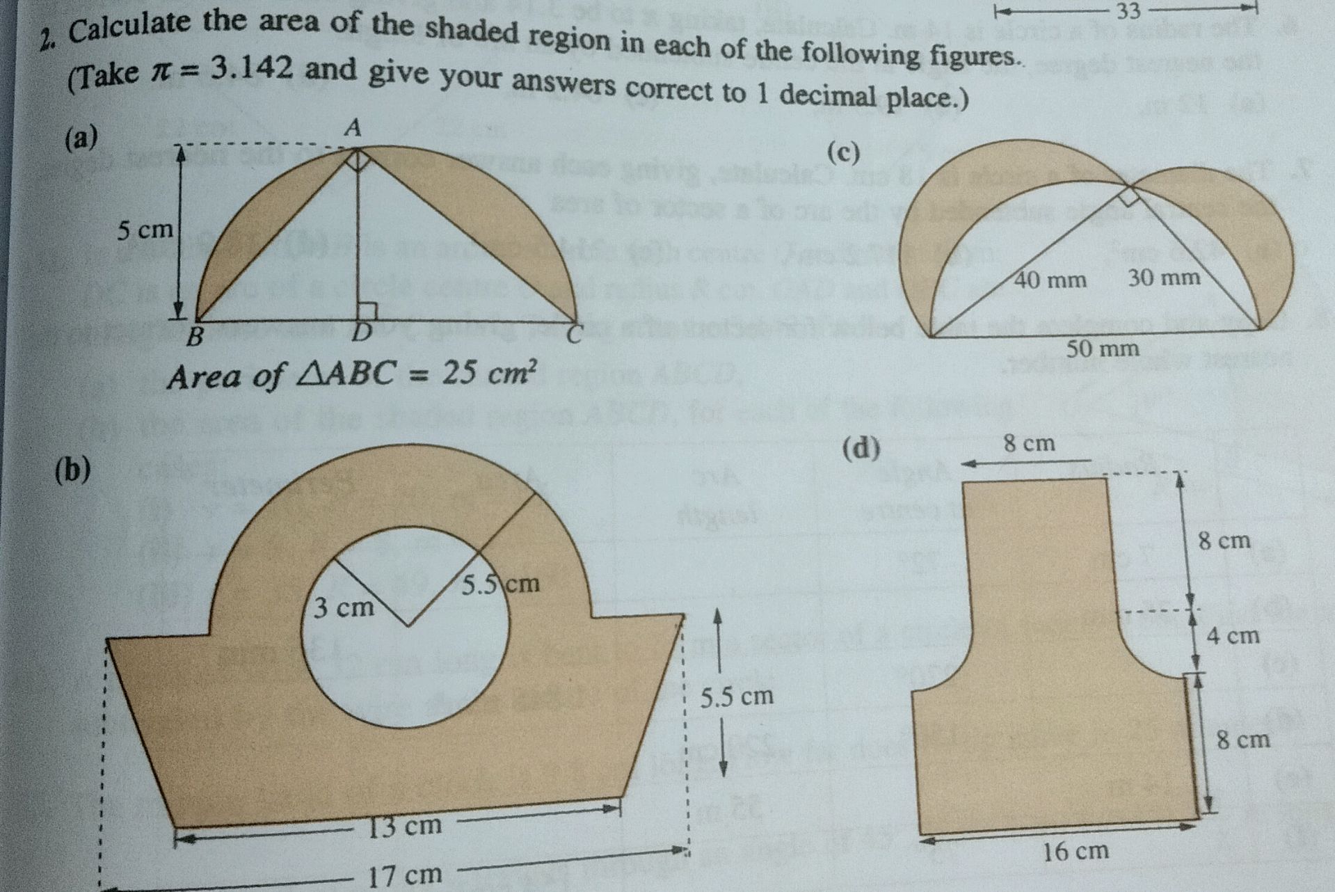 2. Calculate the area of the shaded region | StudyX