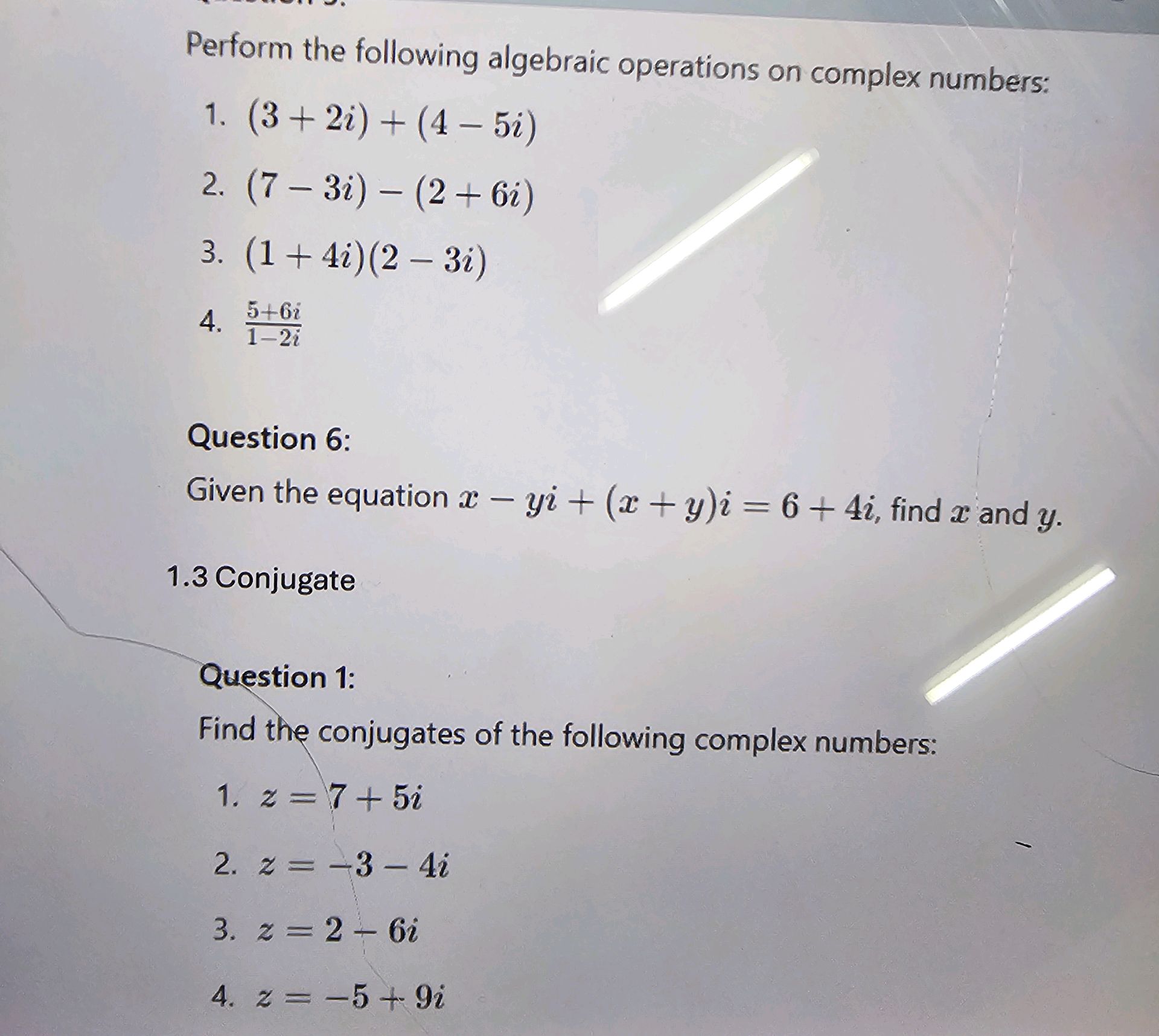 Perform the following algebraic operations | StudyX