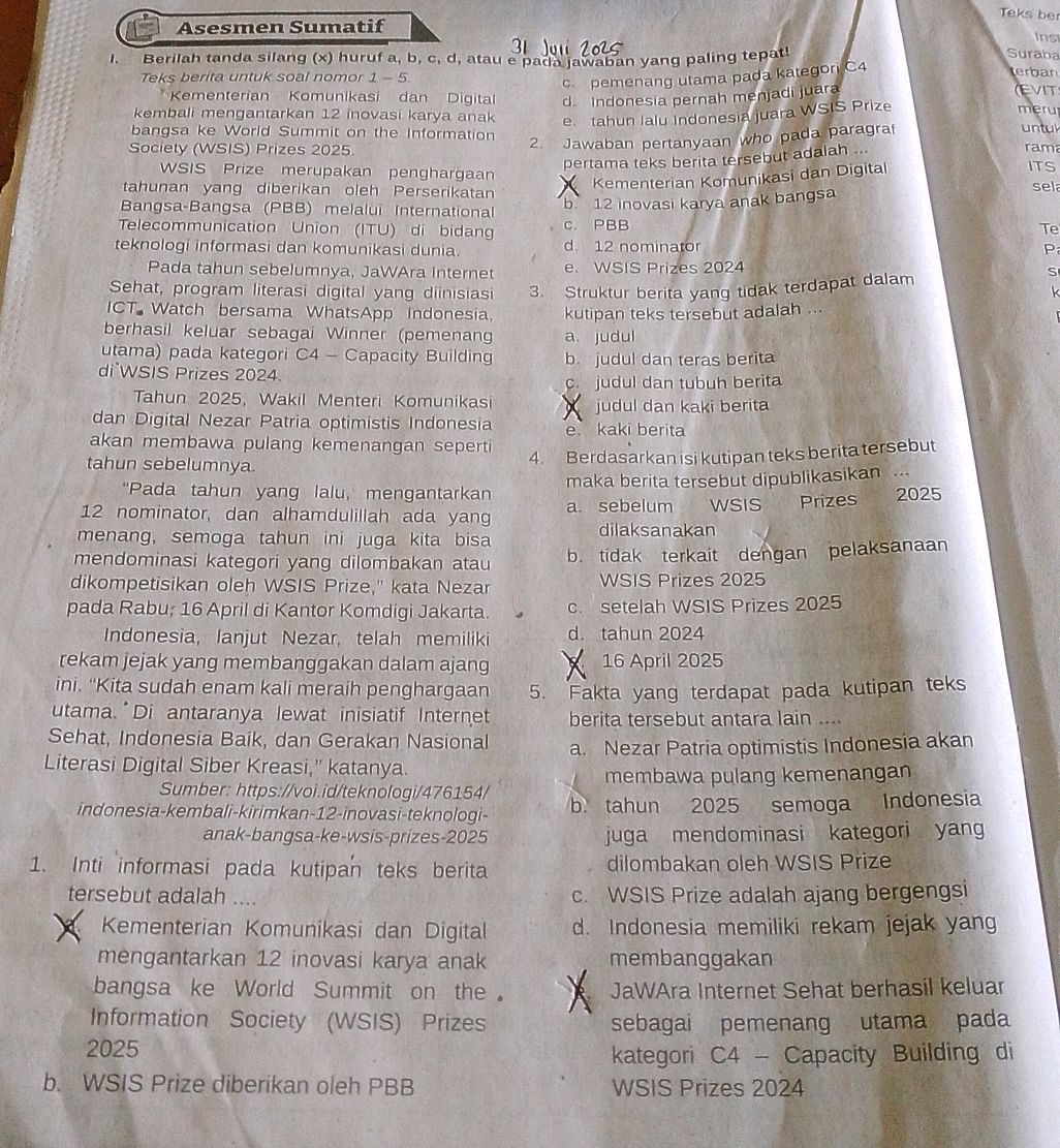 1. Inti informasi pada kutipan teks berita | StudyX