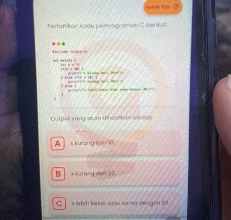 Perhatikan kode pemrograman C berikut | StudyX