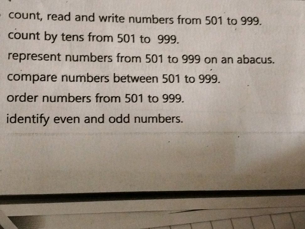 count, read and write numbers from 501 to | StudyX