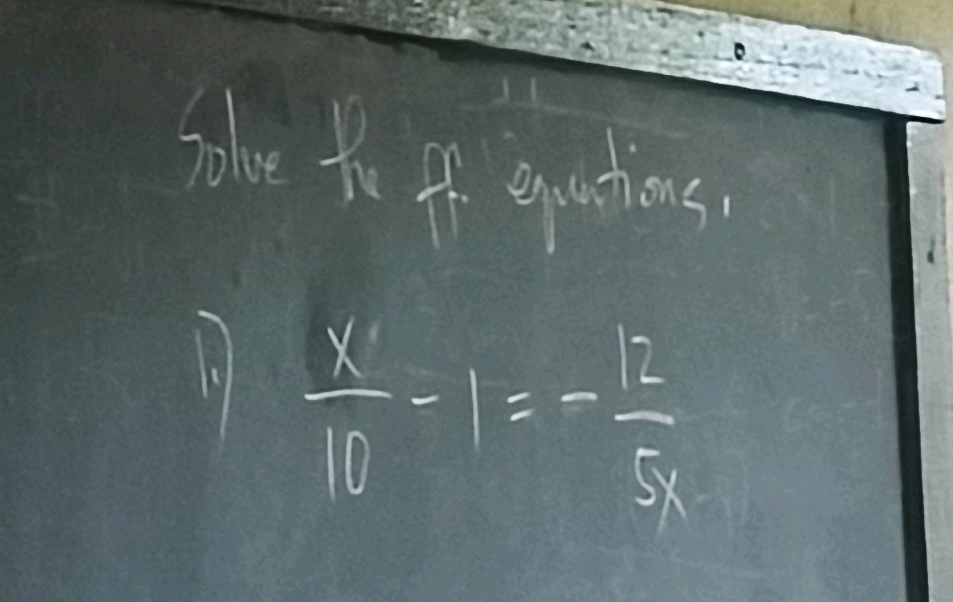 Solve the ff. equations. 1) $ {x}{10} - 1