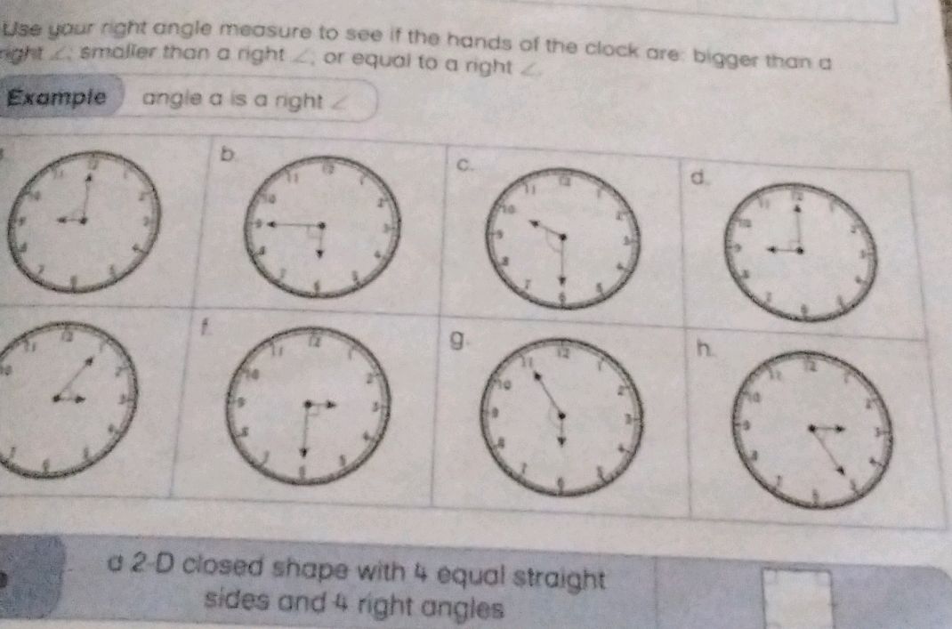 Use your right angle measure to see if the