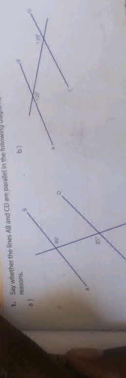 1. Say whether the lines AB and CD are | StudyX