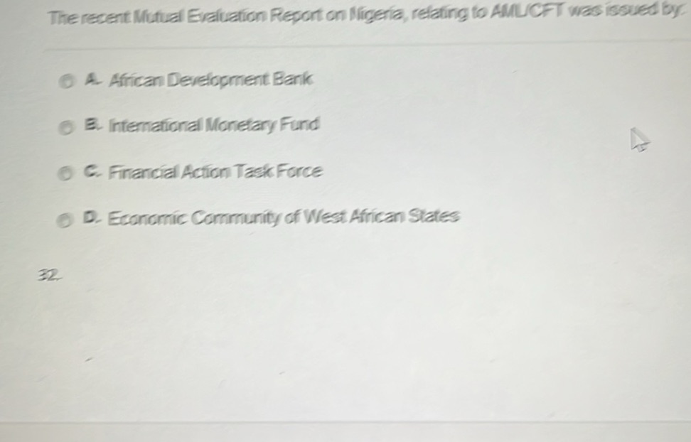 The recent Mutual Evaluation Report on | StudyX