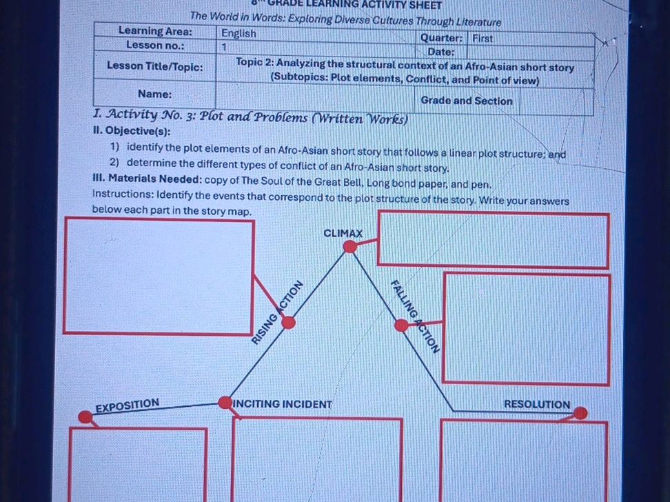 I. Activity No. 3: Plot and Problems