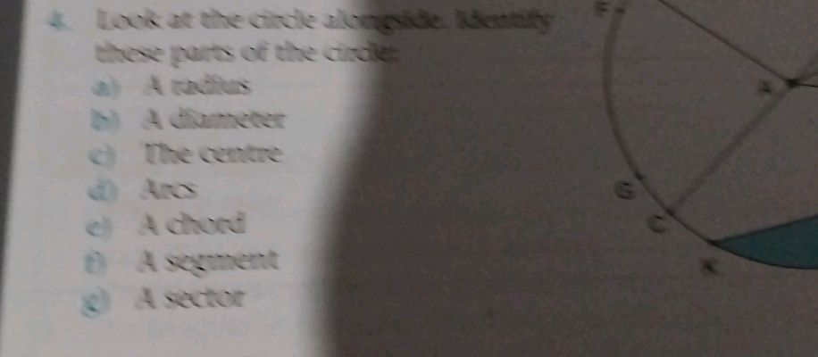 4. Look at the circle alongside. Identify | StudyX