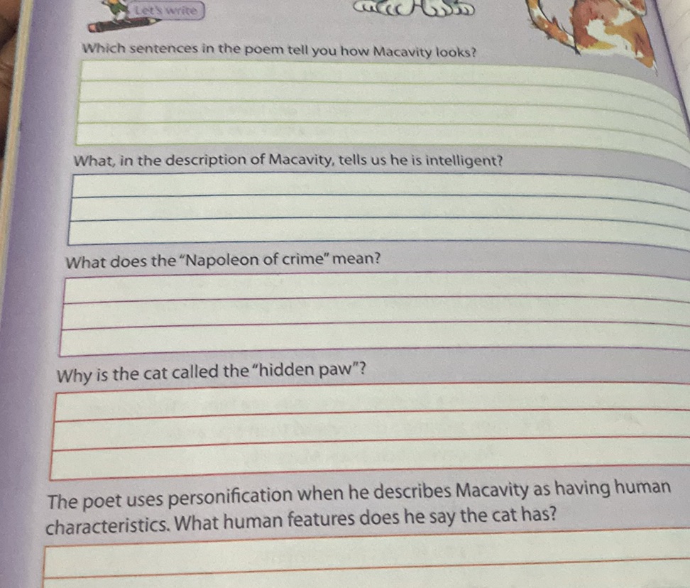 Which sentences in the poem tell you how