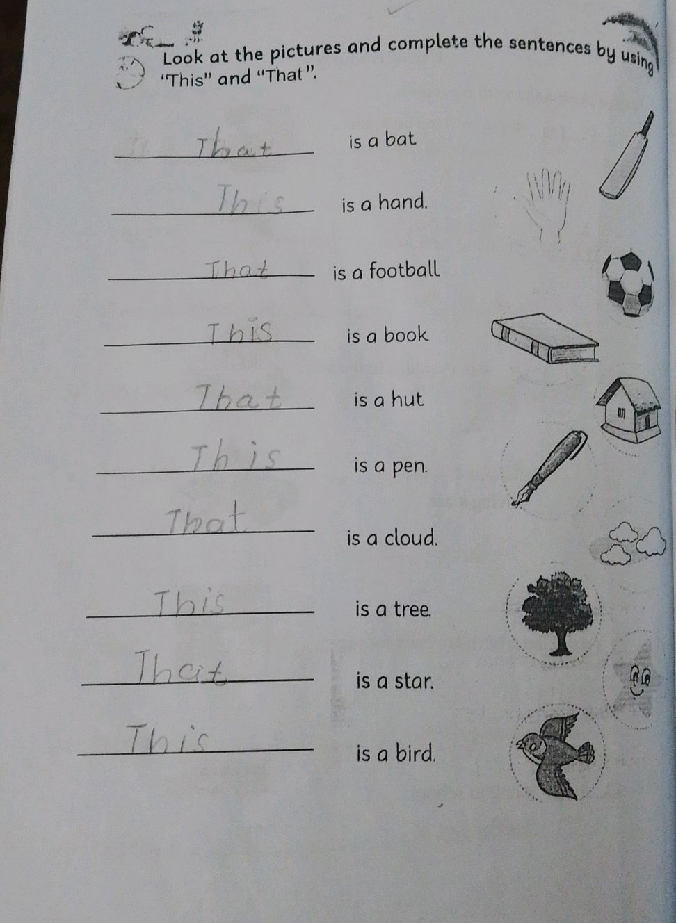 Look at the pictures and complete the | StudyX