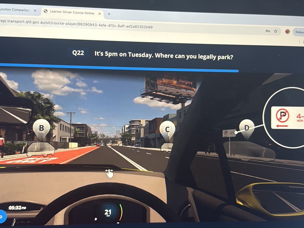 Q22 It's 5pm on Tuesday. Where can you | StudyX