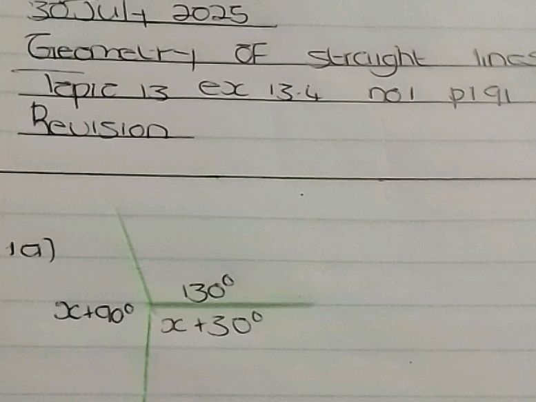 Geometry of Straight Lines - Angle
