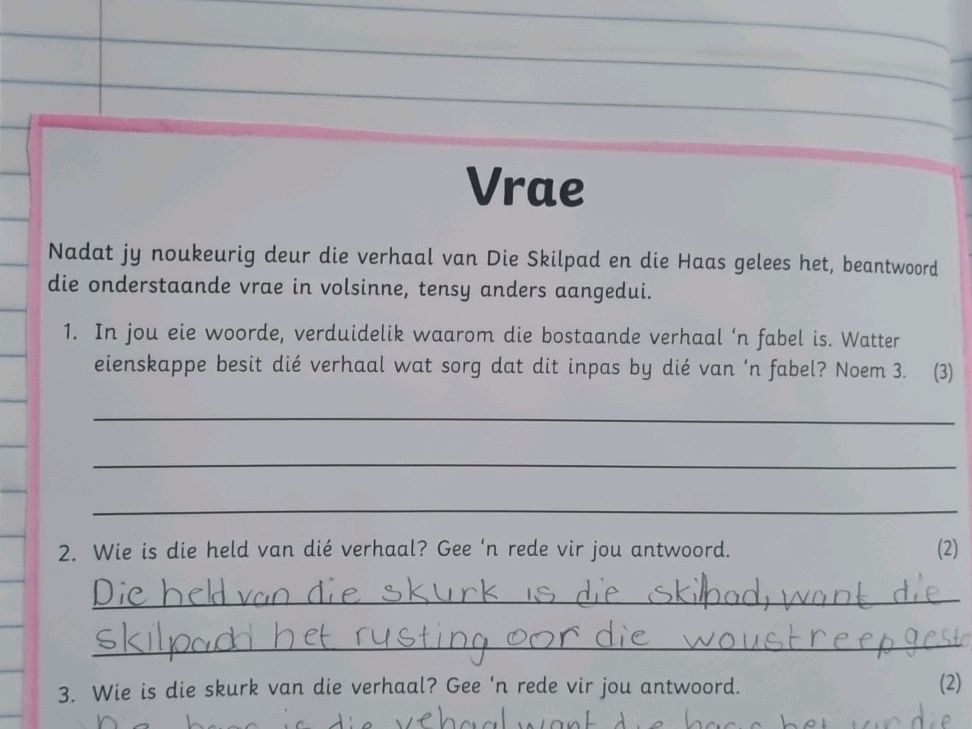 Nadat jy noukeurig deur die verhaal van Die | StudyX