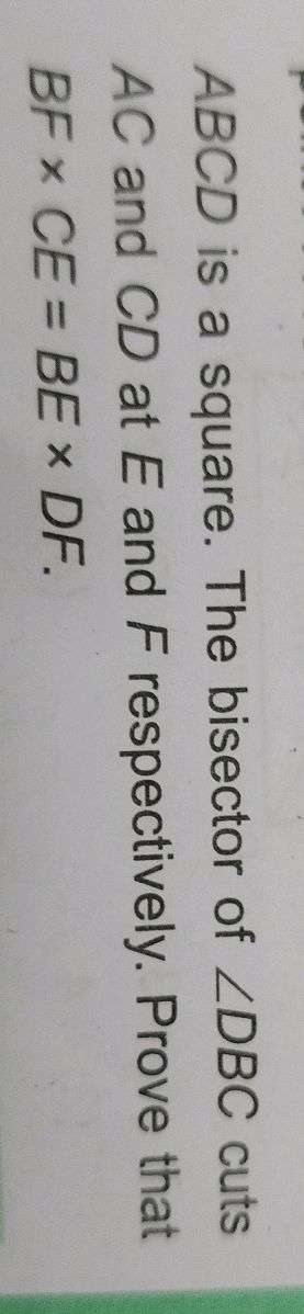 ABCD is a square. The bisector of ∠DBC cuts | StudyX