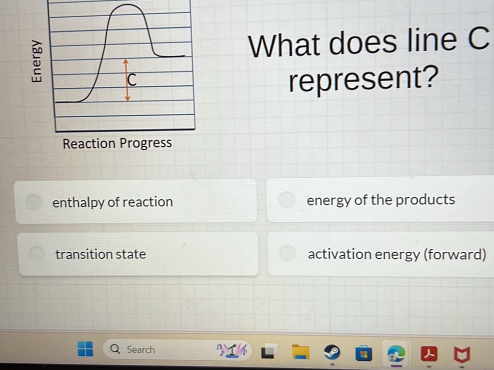 What does line C represent? enthalpy of | StudyX