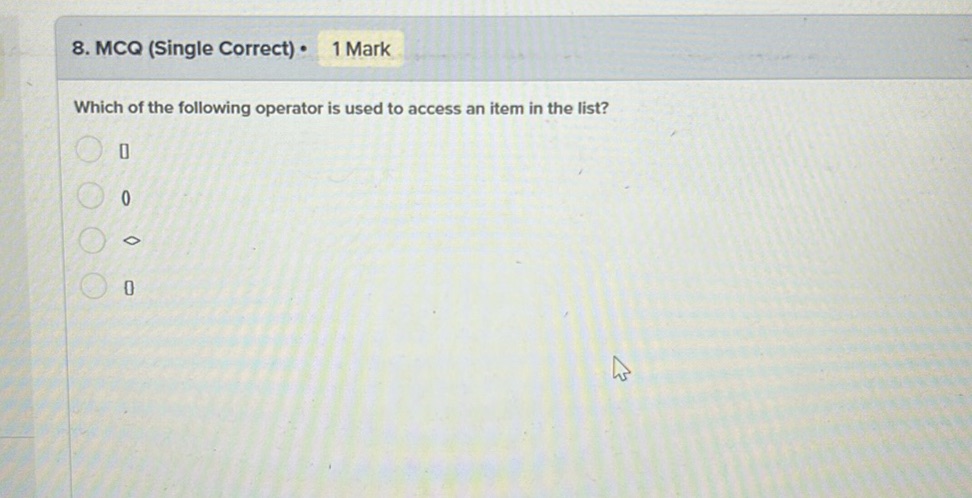 8. MCQ (Single Correct) • 1 Mark Which of | StudyX