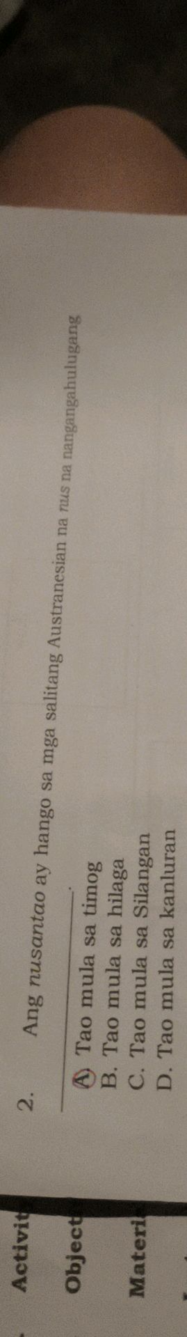 2. Ang nusantao ay hango sa mga salitang | StudyX