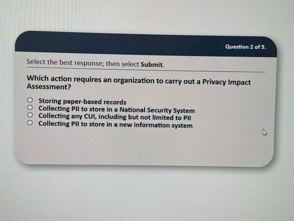 Which action requires an organization to | StudyX