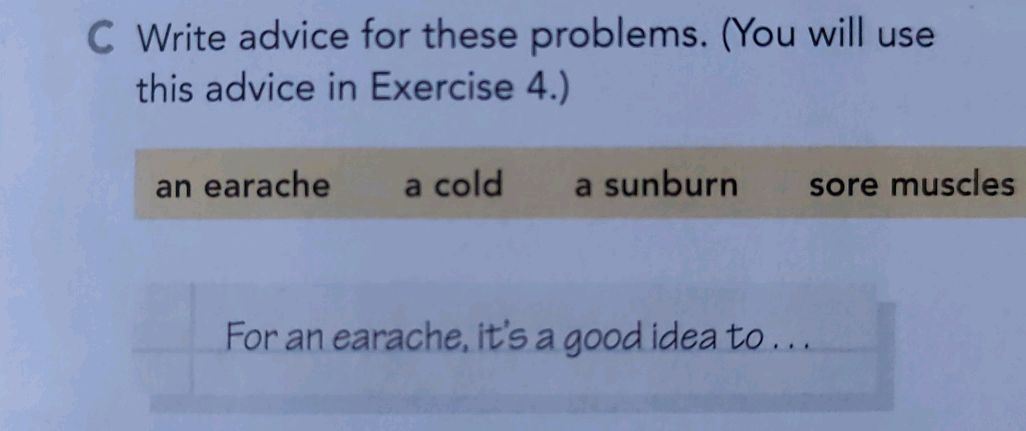 Write advice for these problems. (You will