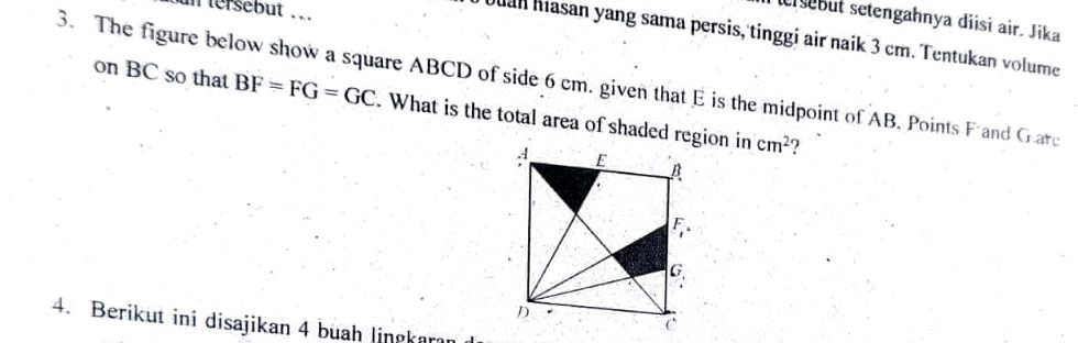 The figure below show a square ABCD of side