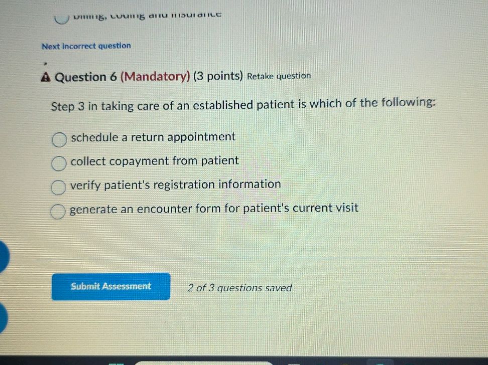 Step 3 in taking care of an established