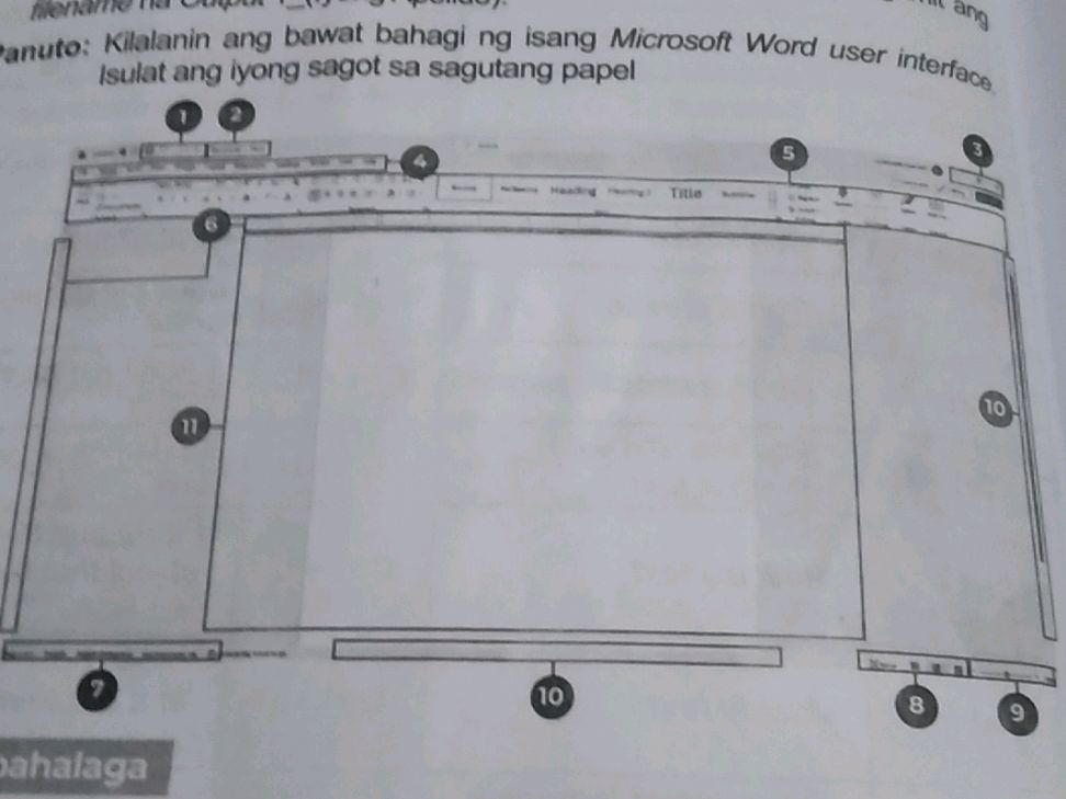 Panuto: Kilalanin ang bawat bahagi ng isang | StudyX