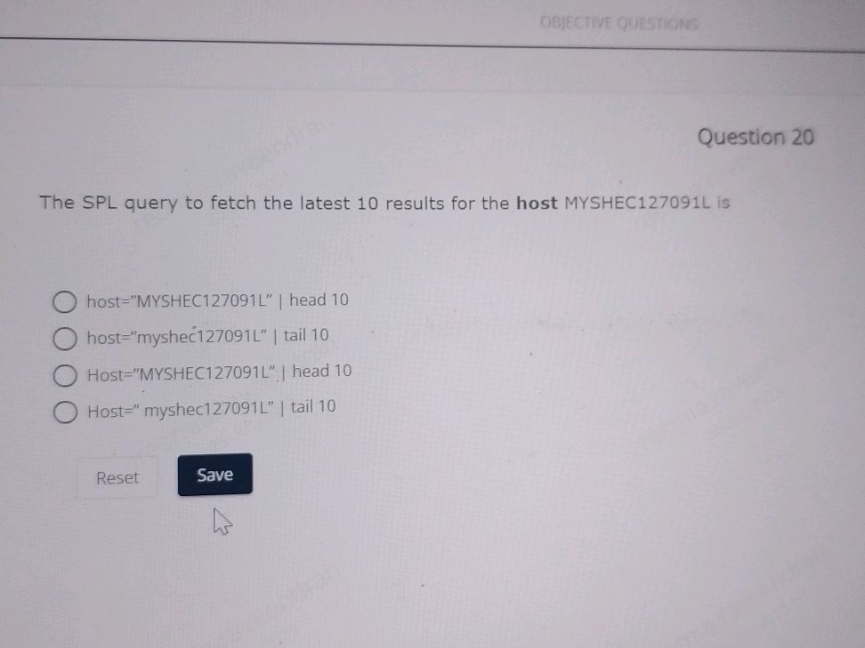 The SPL query to fetch the latest 10 results | StudyX