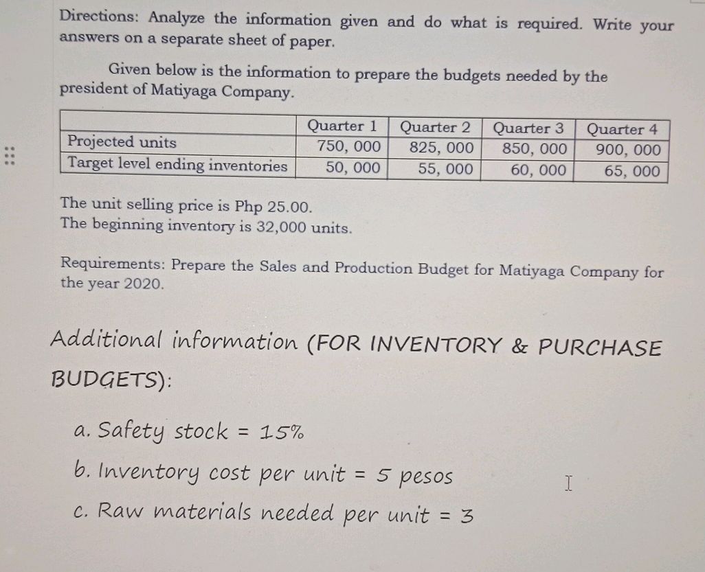 Directions: Analyze the information given | StudyX