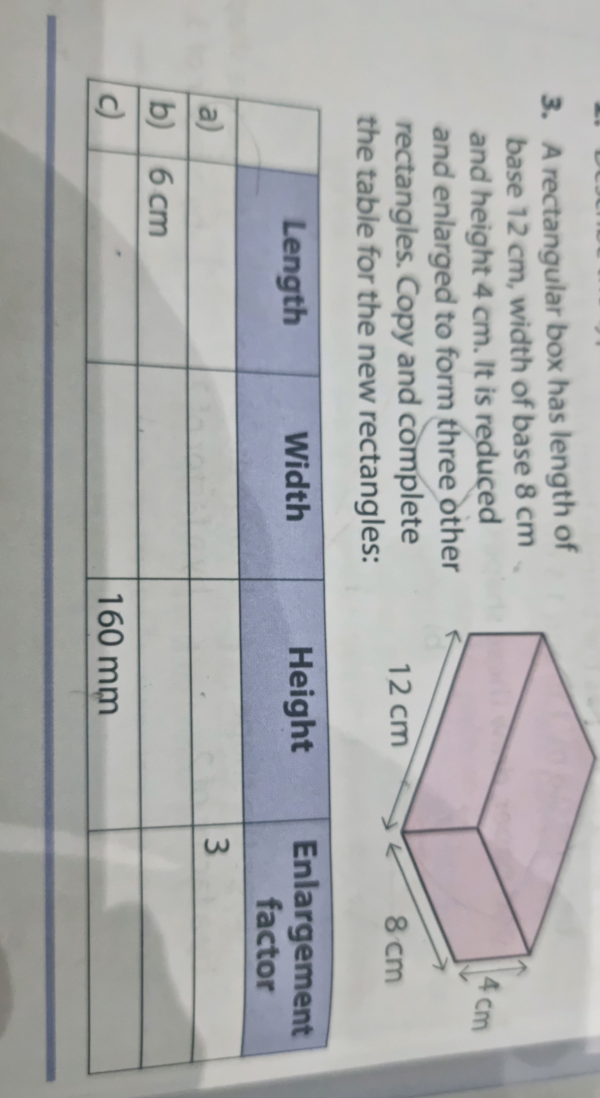 3. A rectangular box has length of base 12 | StudyX