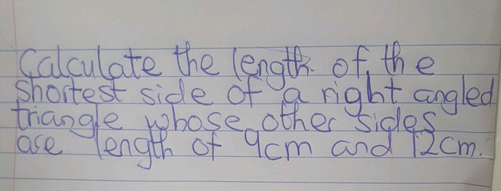 Calculate the length of the shortest side of | StudyX