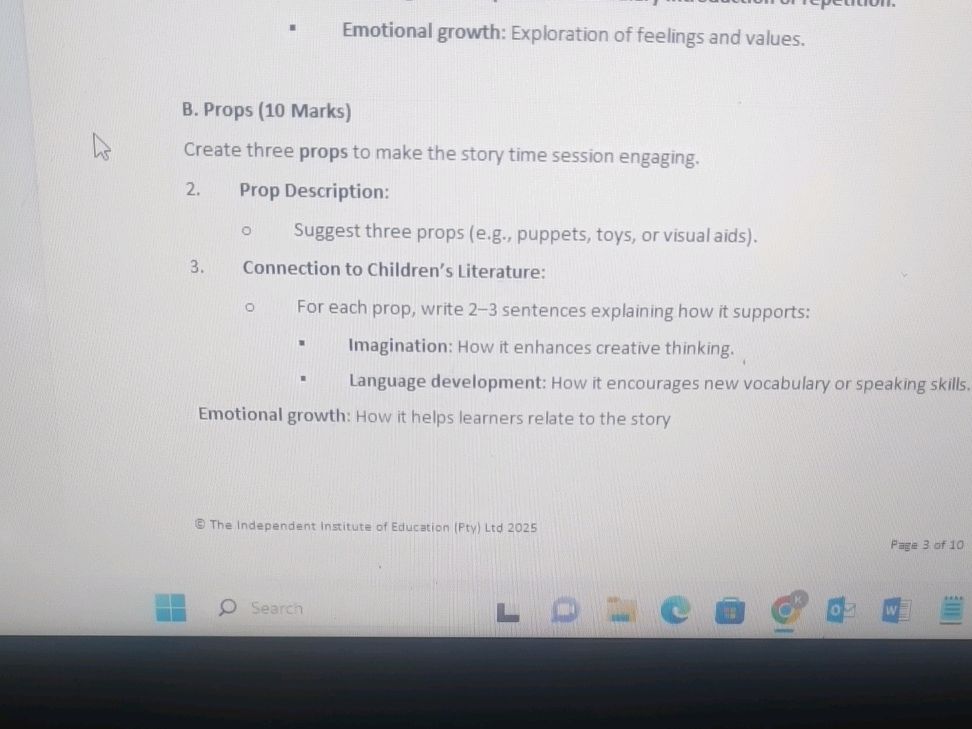 B. Props (10 Marks) Create three props to | StudyX