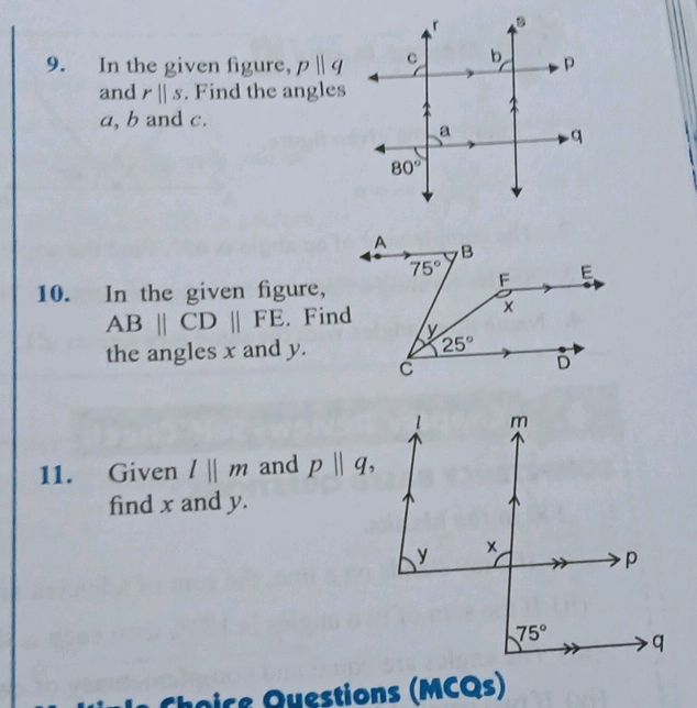 9. In the given figure, $p q$ and $r s$. | StudyX