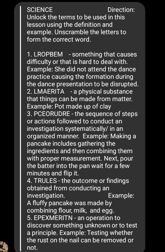 Direction: Unlock the terms to be used in