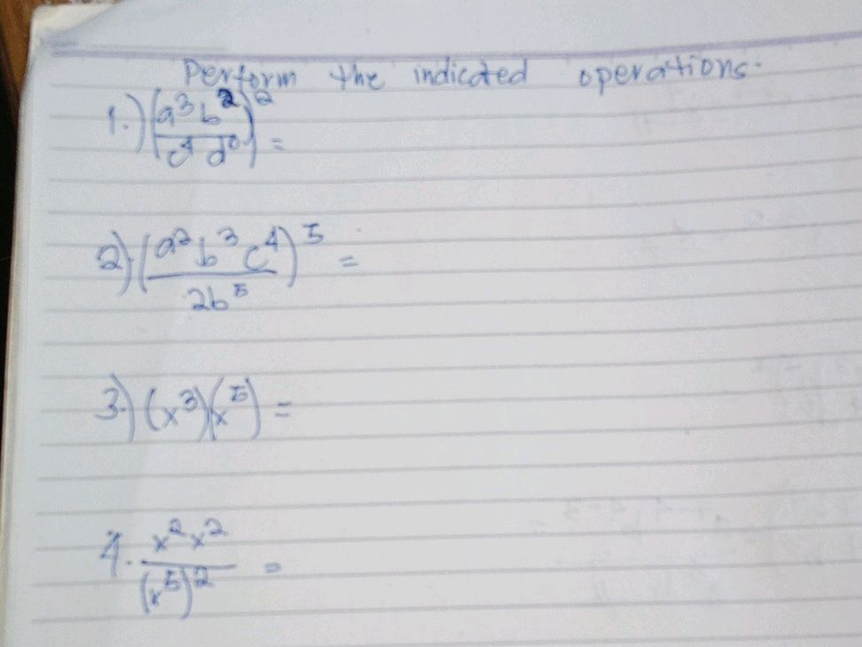 Perform the indicated operations. 1. $ ( | StudyX