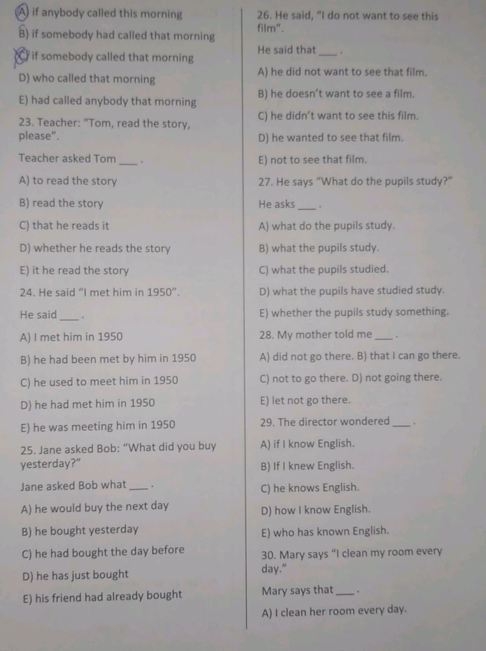 23. Teacher: "Tom, read the story, please". | StudyX