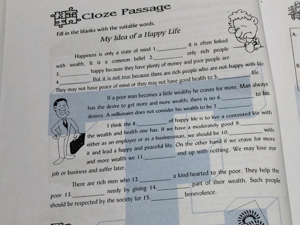 Cloze Passage Fill in the blanks with the | StudyX