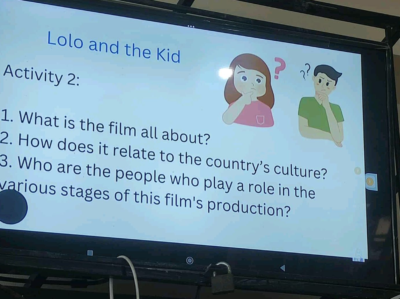 Lolo and the Kid Activity 2: 1. What is | StudyX